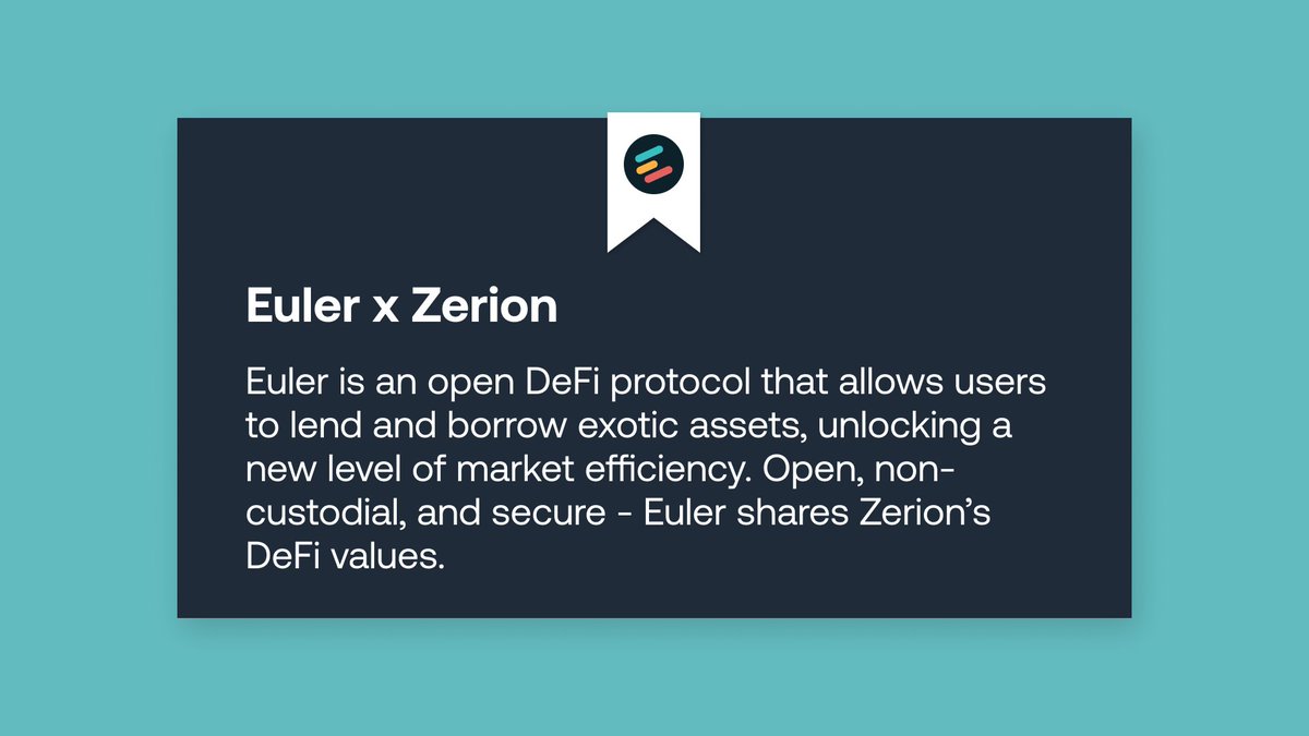 Zerion on Twitter: "An experiment in social coordination: @Zerion 🤜🤛 @eulerfinance Euler is an ...