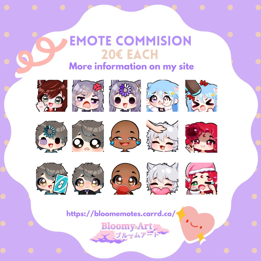 bloomy ♡ emote commissions OPEN! on Twitter: " my february commissions are OPEN! website:https ...
