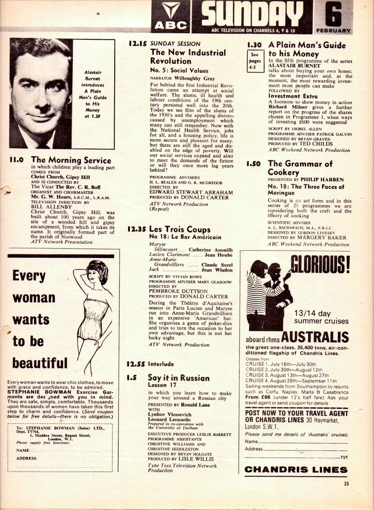 Graeme Wood on Twitter: "RT @woodg31: TV📺6/2/66 ITV 12.35:Les Trois Coups 12.55:Interlude 1.5 ...