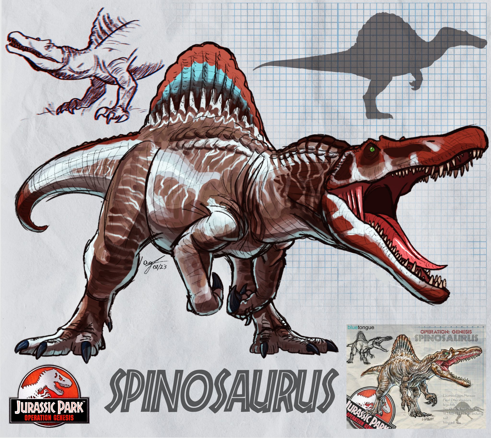 Jurassic Park Spinosaurus Drawings