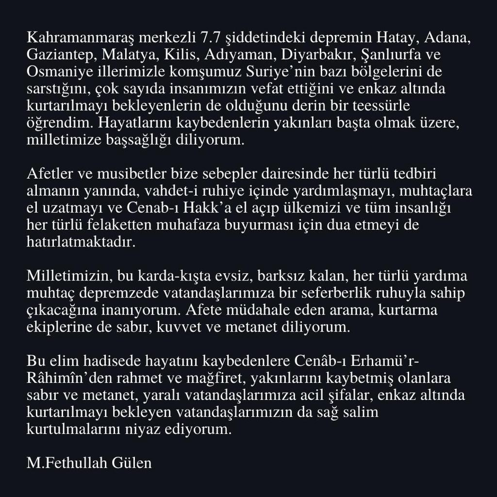 Fethullah Gülen on Twitter: Fethullah Gülen on Twitter: