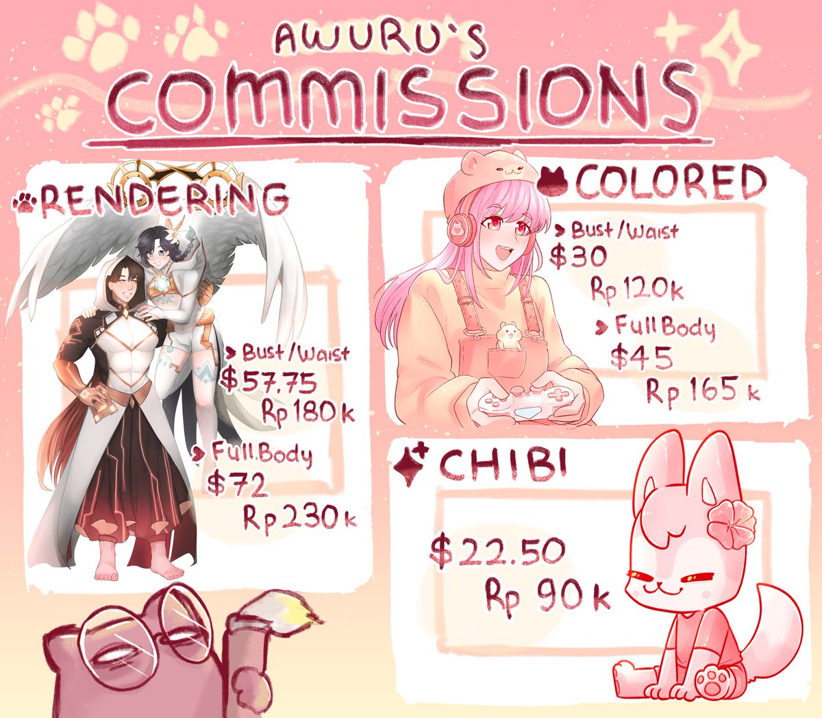 「Commissions open for 5 slots!!! DM to order!! Full info on 」awuruの漫画