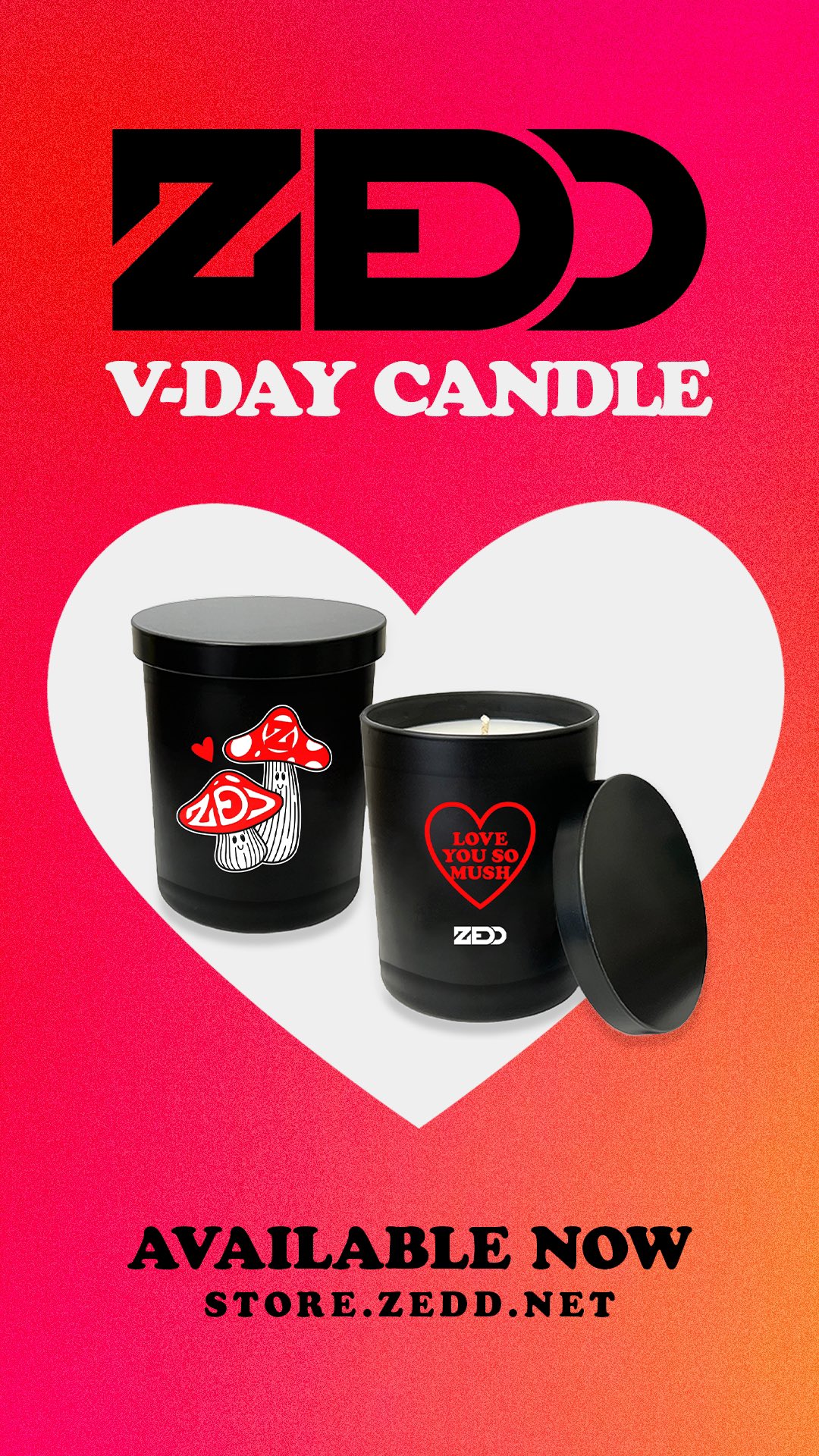 Zedd on Twitter: "Love you so mush 🍄♥️!! Special Valentine’s Day candle available while supplies ...