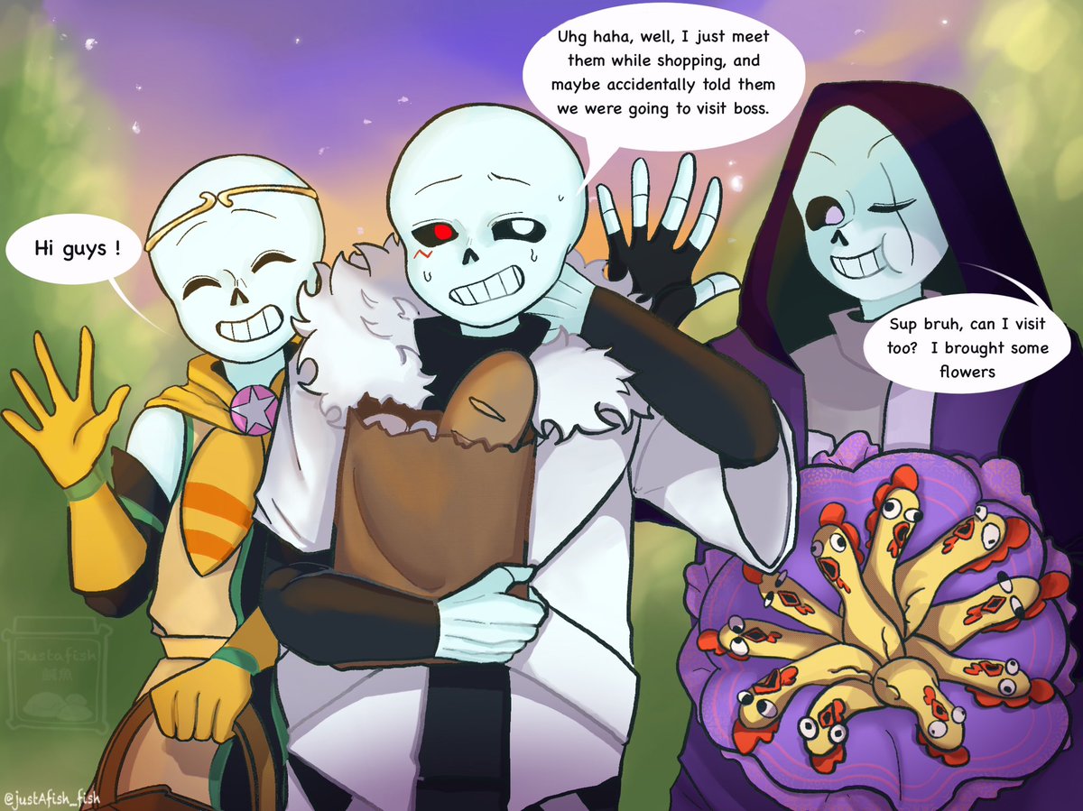 Justafish ~鹹魚 on Twitter: "Guess who is hanging on the wall looking helpless #undertaleAU # ...