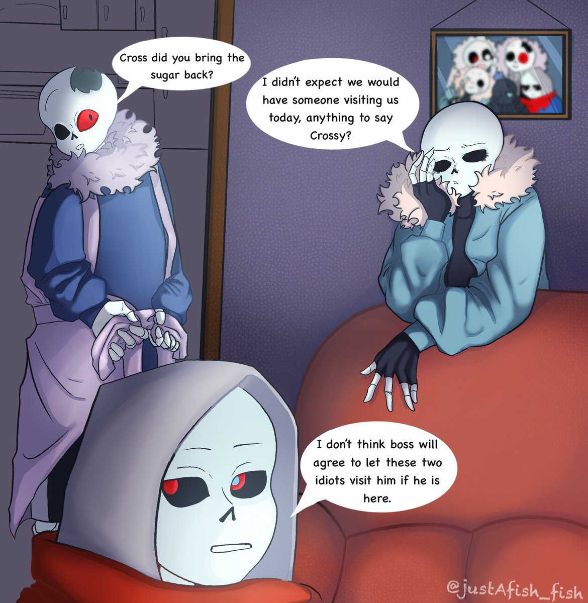 Justafish ~鹹魚 on Twitter: "Guess who is hanging on the wall looking helpless #undertaleAU # ...