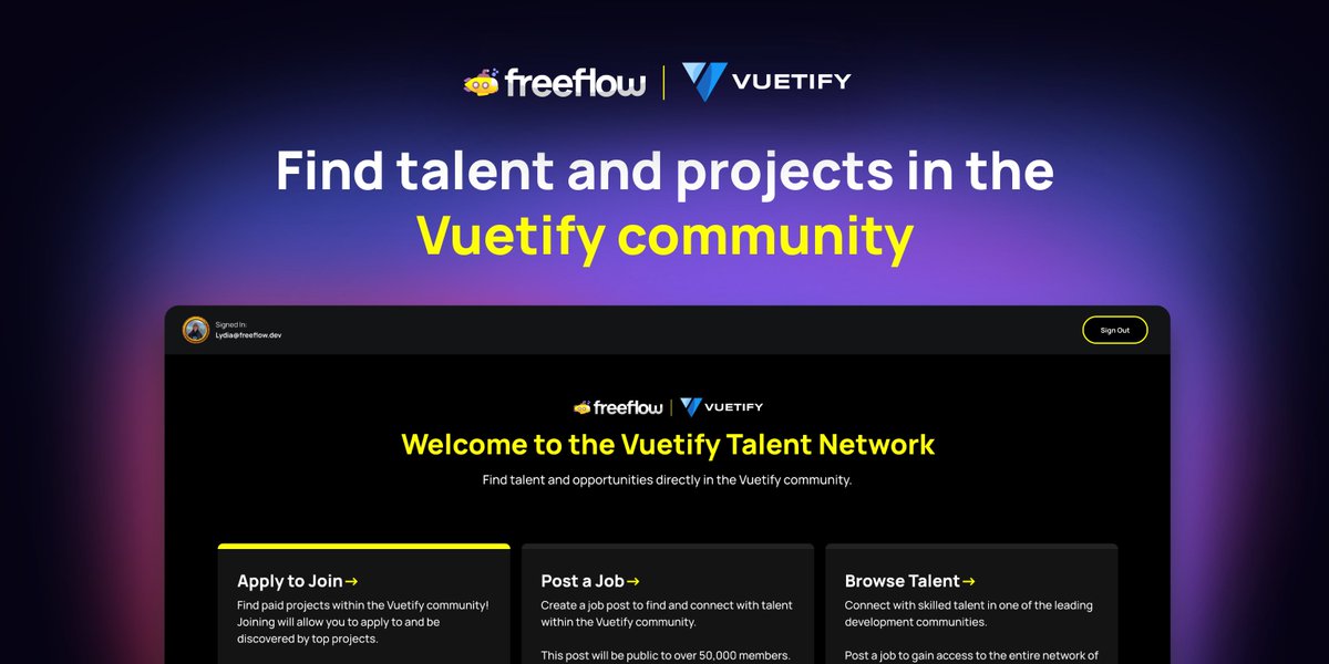 Vuetify on Twitter: "Exciting news! @vuetifyjs and @FreeflowDev are joining forces to open a new ...