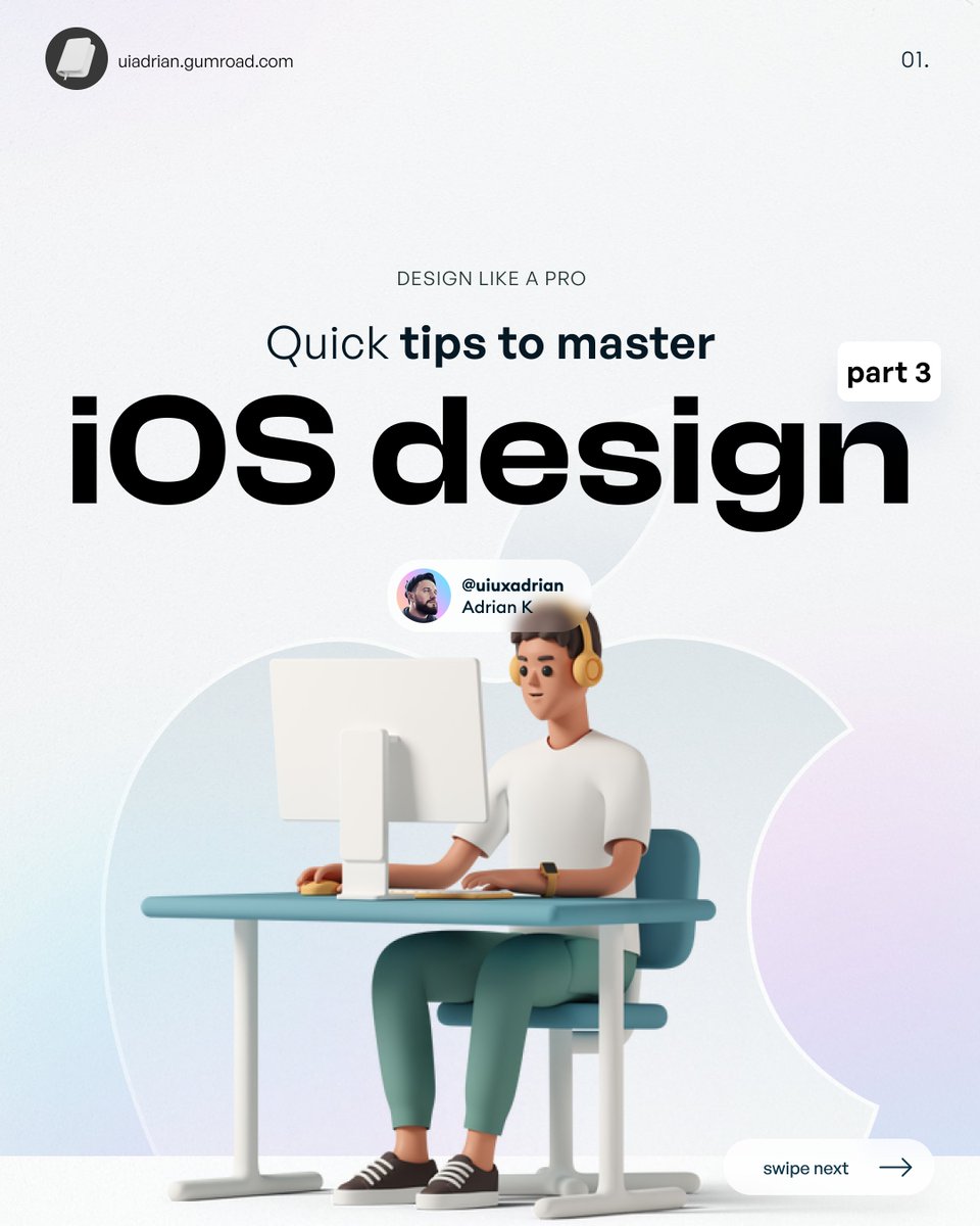 Quick tips to master iOS design 👇 - Thread from UI Adrian @uiuxadrian - Rattibha