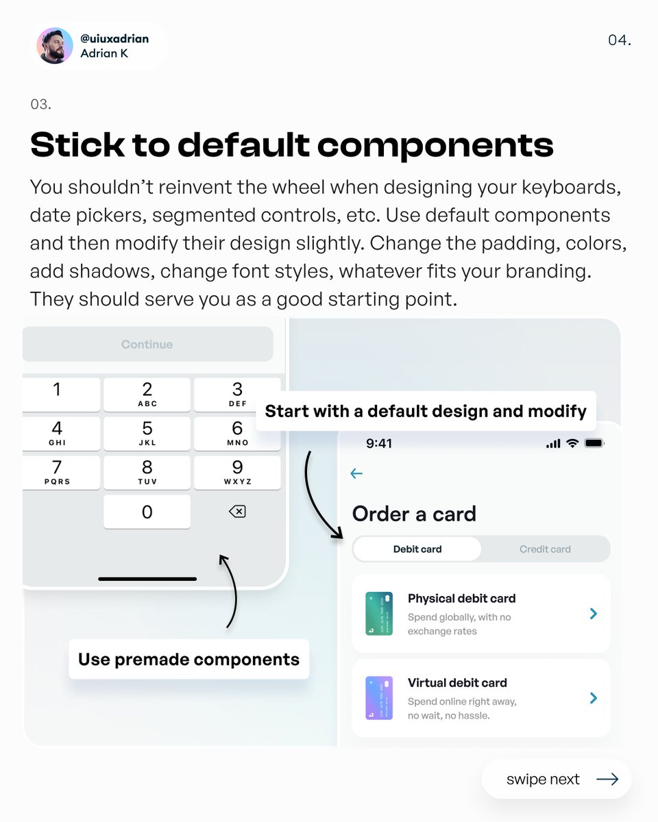 Quick tips to master iOS design 👇 - Thread from UI Adrian @uiuxadrian - Rattibha