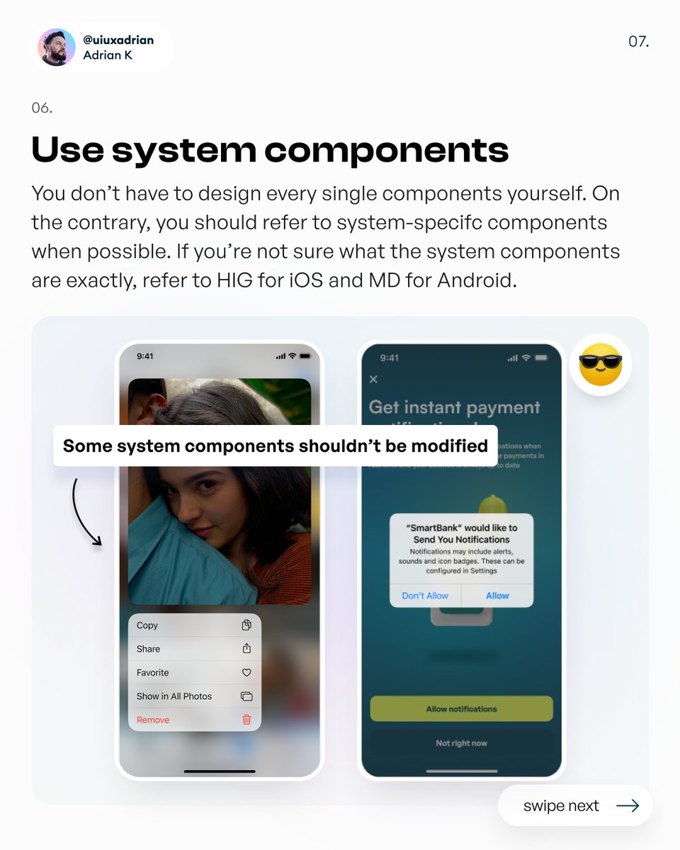 Quick tips to master iOS design 👇 - Thread from UI Adrian @uiuxadrian - Rattibha