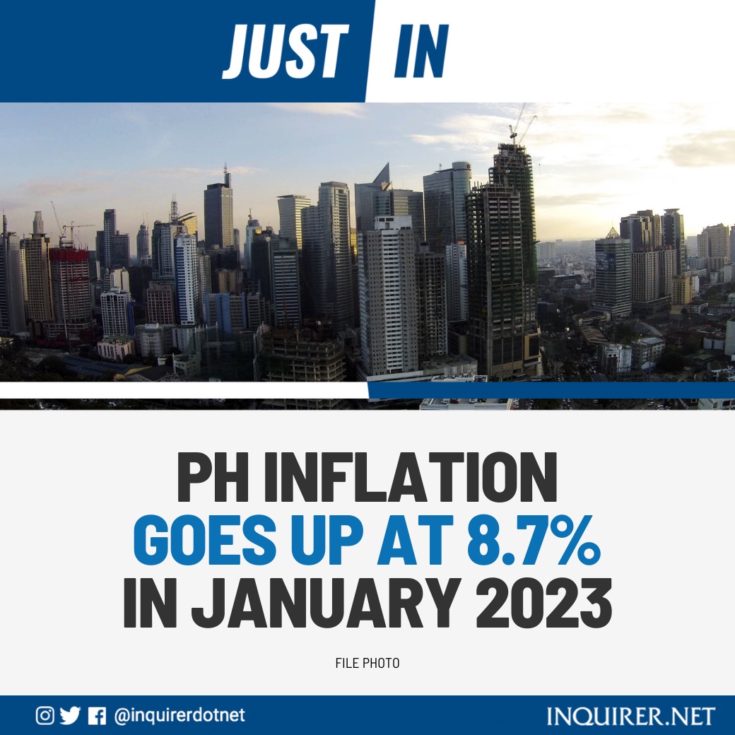 Inquirer on Twitter: "JUST IN: Inflation in the Philippines goes up even higher at 8.7 percent ...