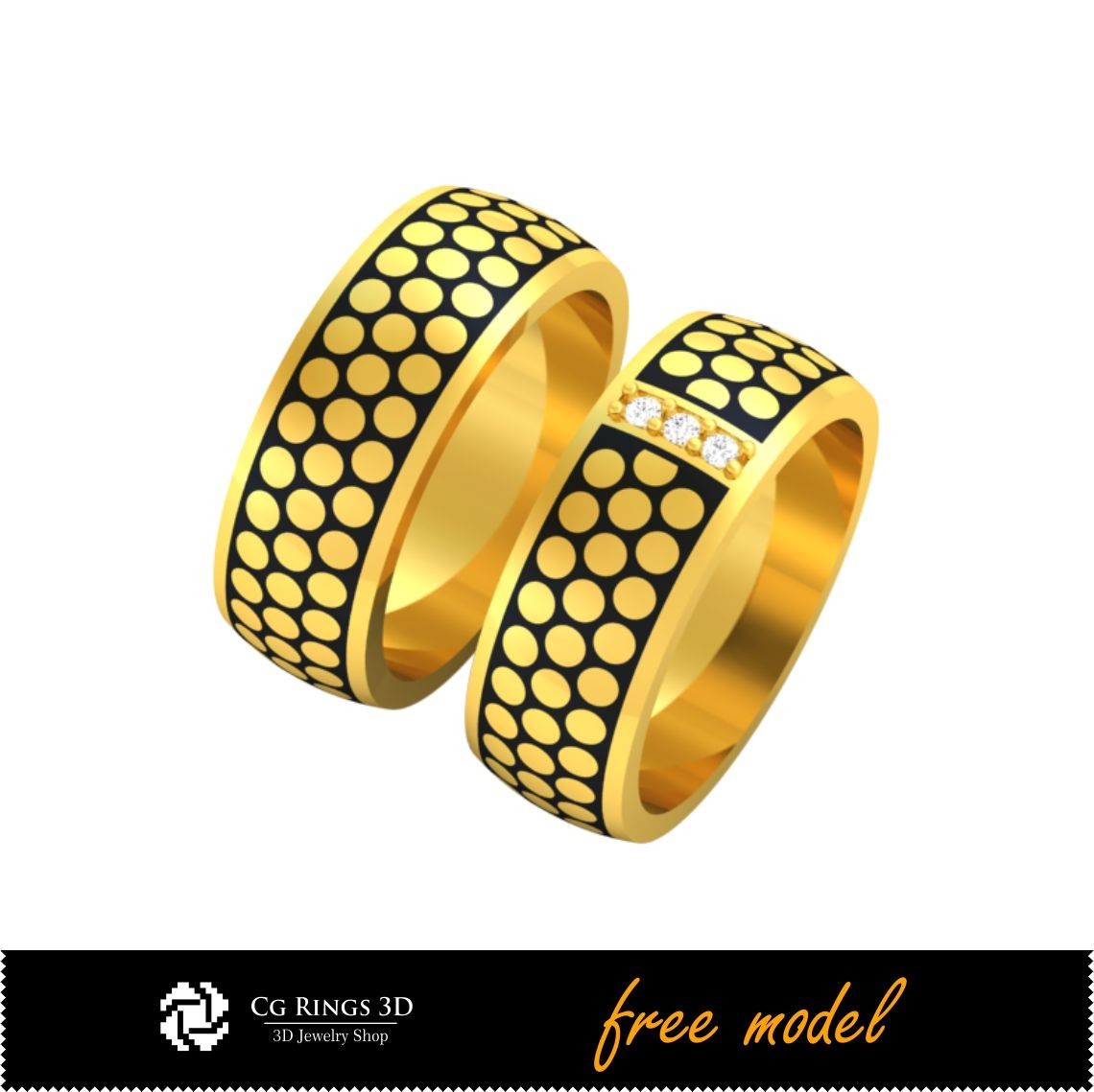 CG RINGS 3D on Twitter: "3D Wedding Ring With Enamel- Free 3D Model. The 3D CAD model (3DM.STL ...