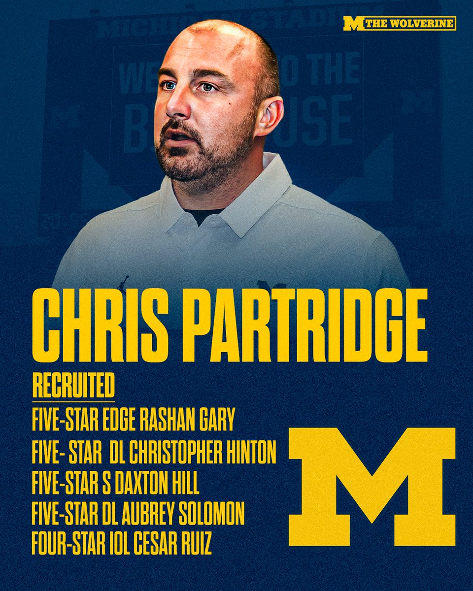 TheWolverine.com on Twitter: "Michigan is set to hire defensive assistant coach Chris Partridge ...