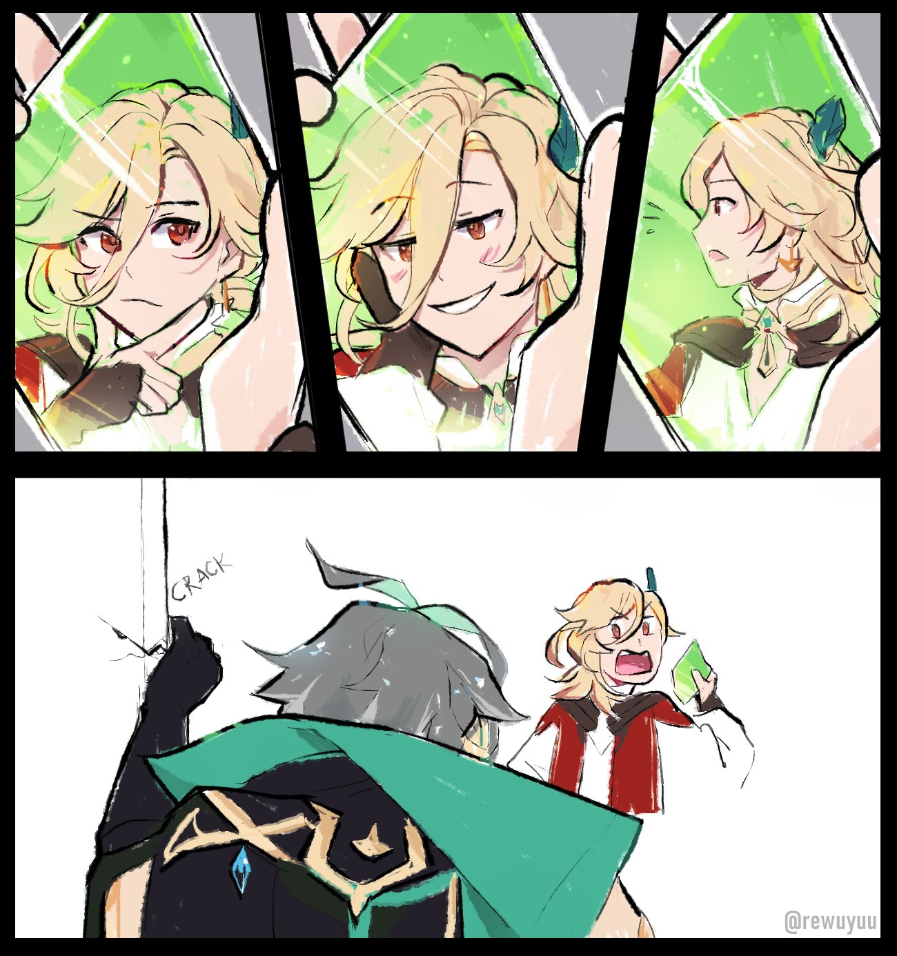 rewyu on Twitter: "kaveh wanted to check out alhaitham's mirrors too #genshinimpact #原神 https ...