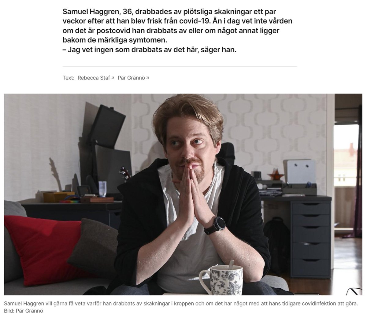 Jari Lairolahti on Twitter: "Samuel 36 år har drabbats av skakningar efter #covid & haft dem i 2 ...