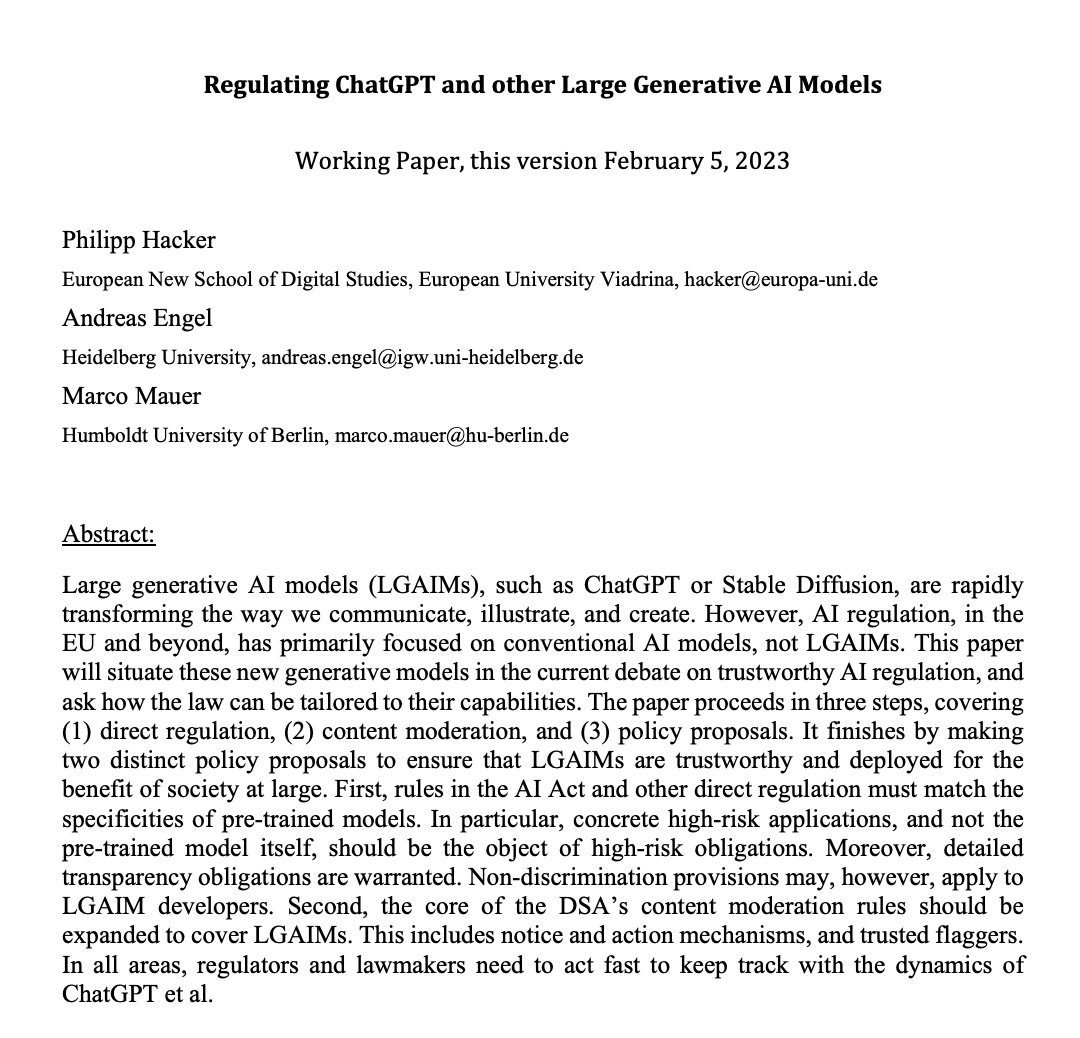 AK 🤗 in SF for the Open-Source AI meetup on Twitter: "Regulating ChatGPT and other Large ...
