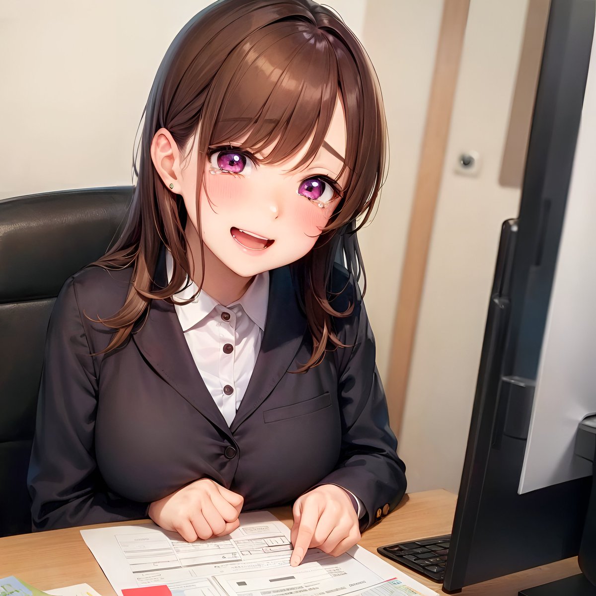 CONV（こんぶ）＠AIart on Twitter: "泣きながら書類を確認している女の子。 https://t.co/Z0IZRwmfvA" / Twitter