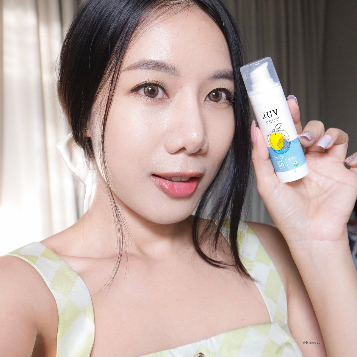 MAYAINK on Twitter: "☀︎~ อีกหนึ่งกันแดดที่เนื้อดีมาก กันแดดเนื้อเจล JUV ขวดสีฟ้า SPF 50+ PA ...
