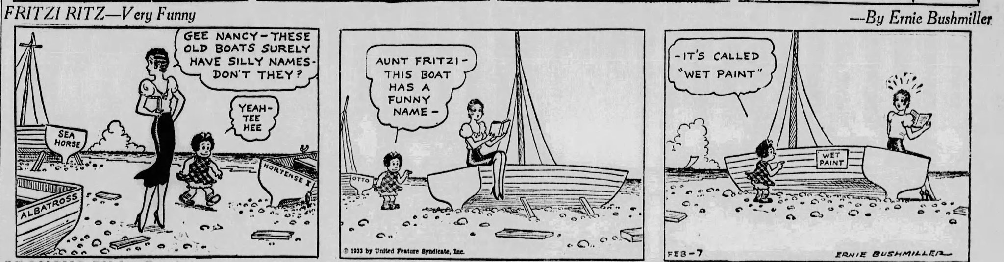 CLASSIC COMIC STRIPS on Twitter: "The 30’s , Fritzi Ritz By Ernie Bushmiller 2-7-33 https://t.co ...