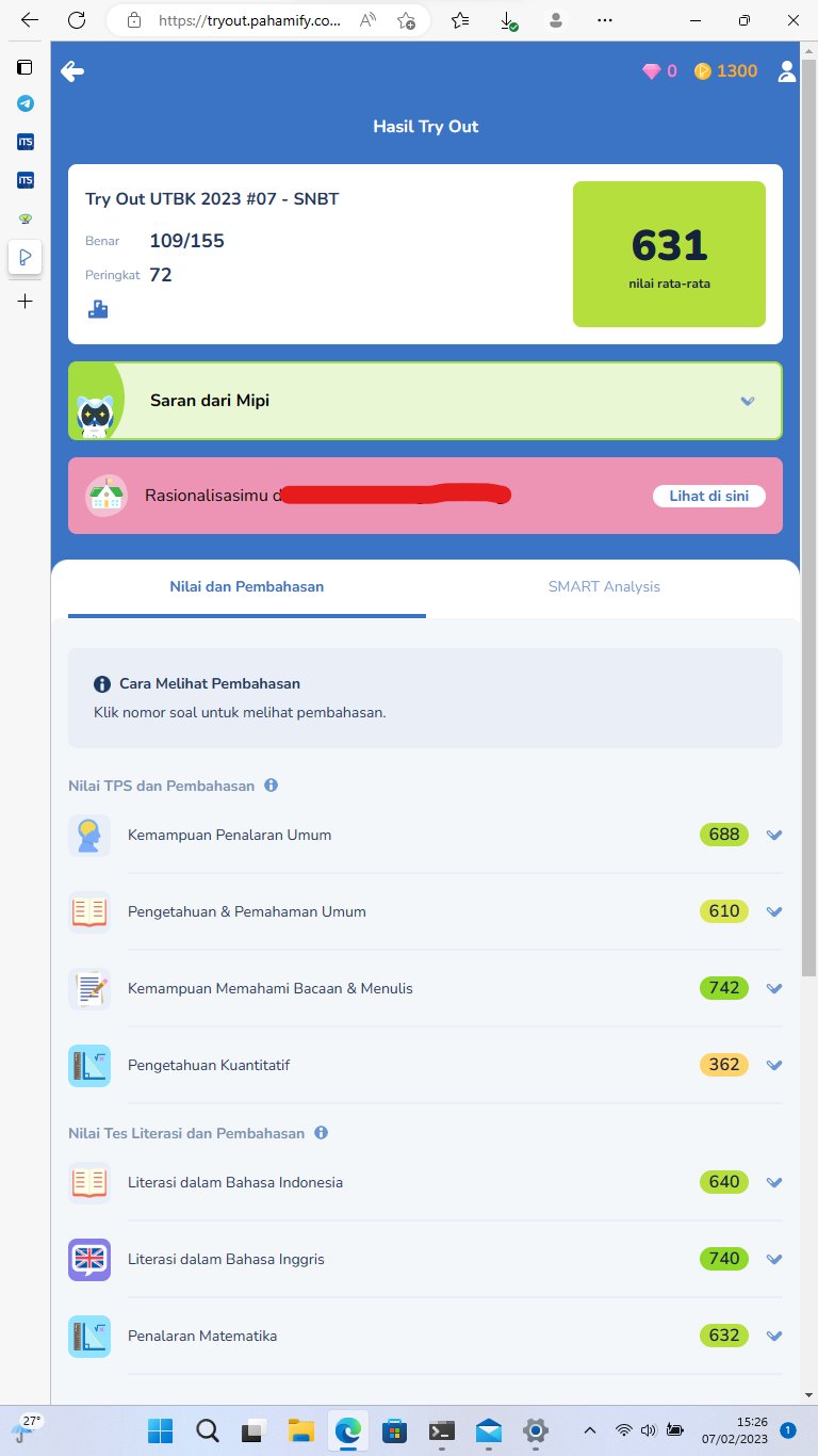 Rian | lolos SNBT'23 on Twitter: "TO #7 Pahamify Sudah mulai berdamai dengan PU, tapi belum ...