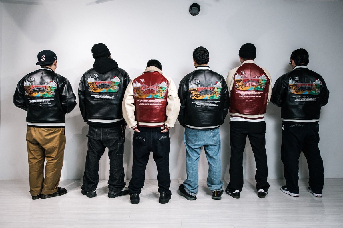 SUMMIT on Twitter: "AVIREX × SUMMIT LEATHER VARSITY JACKET (BLACK, RED) 一般発売開始しました。 https ...