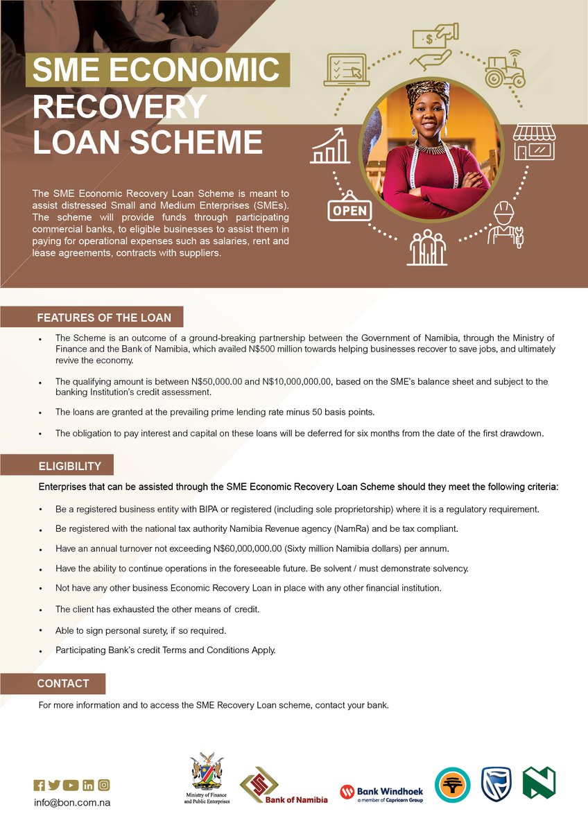 Bank of Namibia on Twitter: "SME Economic Recovery Loan Scheme The revised features of the ...
