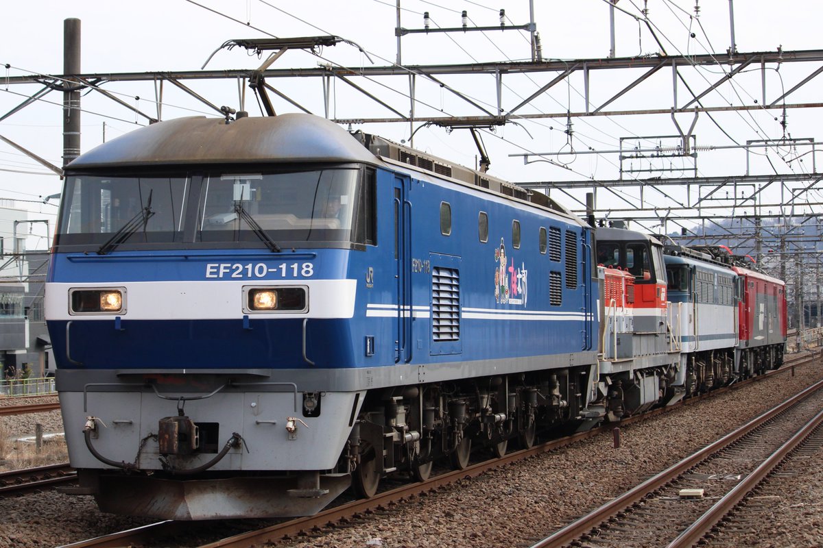 椎名池(伊名伊四)の写真垢 on Twitter: "2023/2/7 単8283レ EF210 118+DE10 1666+EF65 2050+EH500 39 異種4重単は圧巻ですね ...