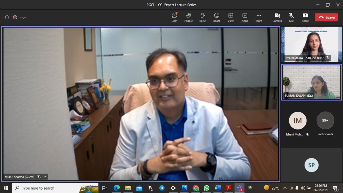 CCI on Twitter: "Shri Mukul Sharma, Joint Director, CCI, addressed students and faculties of ...