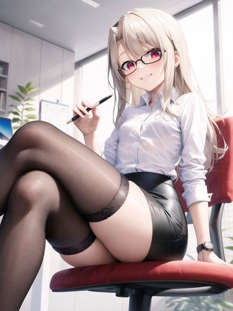 zakuro on Twitter: "OL伊莉雅 #NovelAIDiffusion #NovelAI #Fate/GrandOrder #制服 #黒タイツ #眼鏡 #OL #イリヤス ...