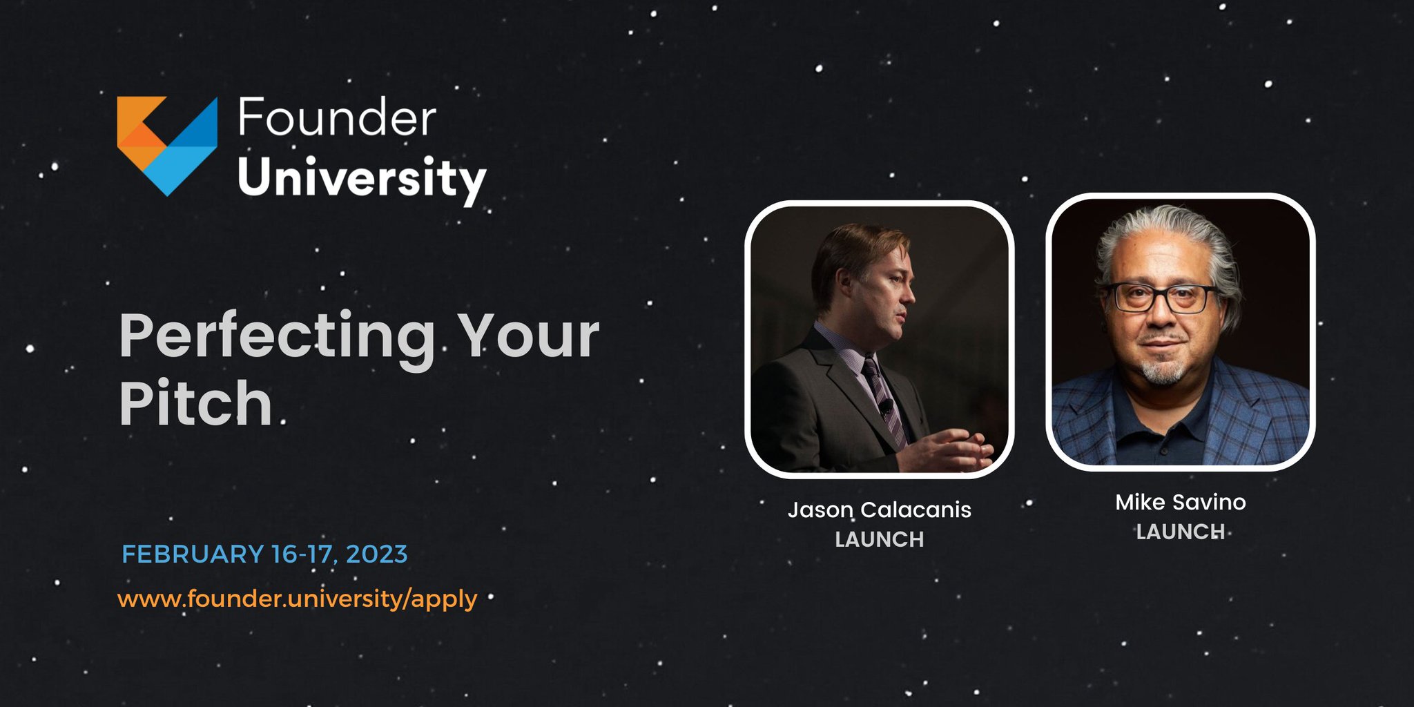 Founder University on Twitter: "Perfecting Your Pitch with @Jason & @msavino (@LAUNCH) Pitch for ...