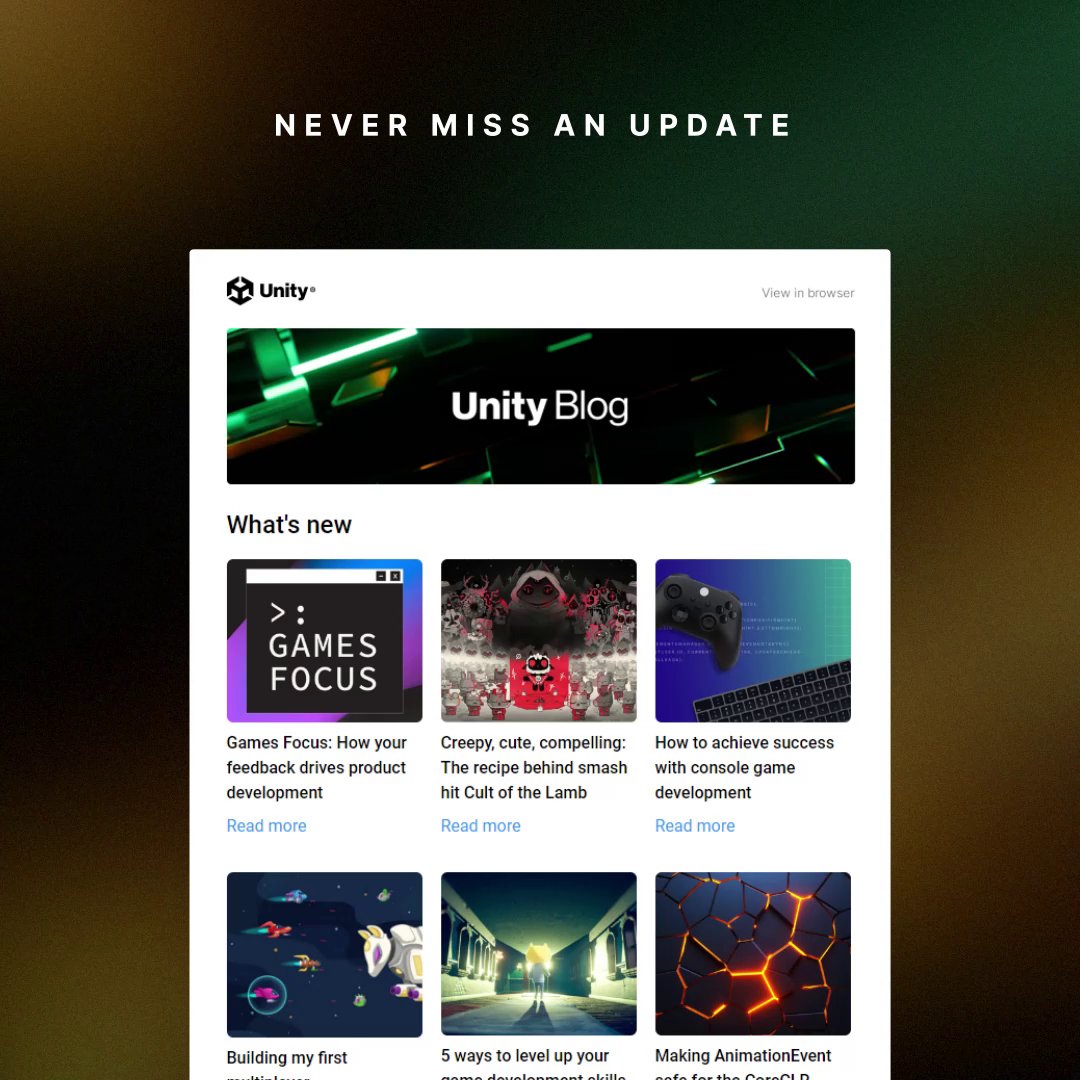 Unity On Twitter Get Inside Access To Unity In Your Inbox 📥 Subscribe To The Unity Blog
