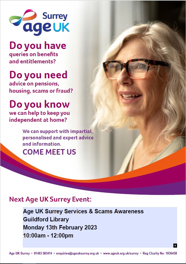 Experience Guildford on Twitter: "RT @GuildfordLib: We are hosting a Surrey Services & Scams ...