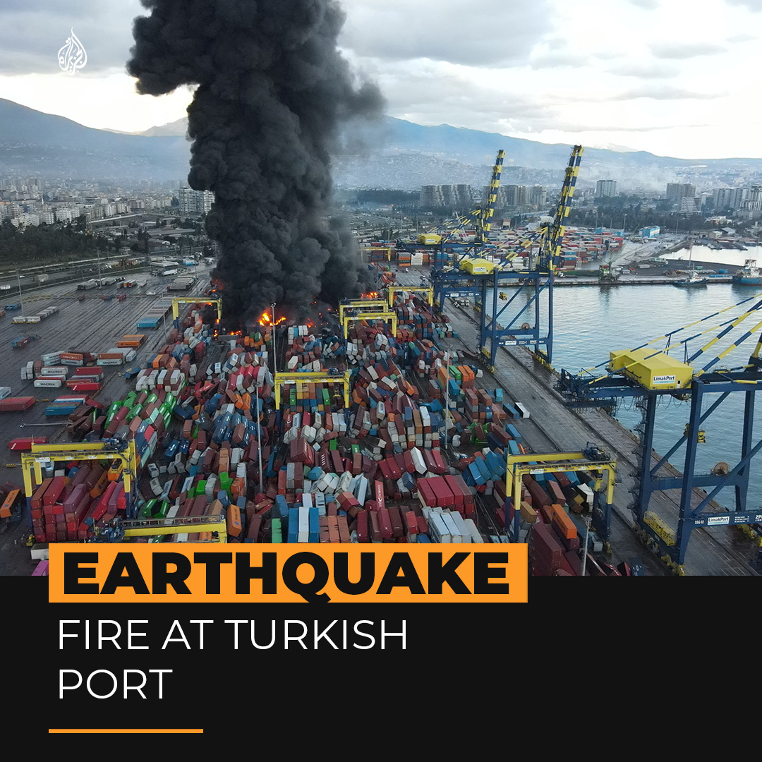 Al Jazeera English on Twitter: "A major fire was filmed at Iskenderun Port in Turkey's Hatay ...