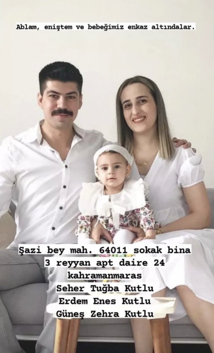 şevval on Twitter: "RT @belalcaggins: Erdem Enes Kutlu, Seher Tuğba Kutlu ve bebekleri hala ...