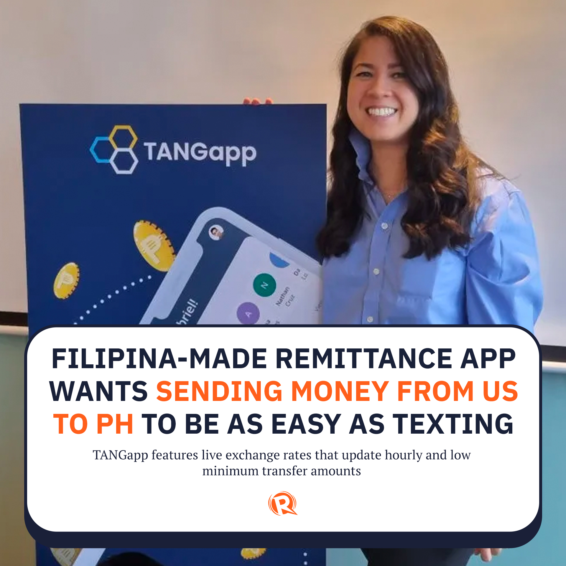 Rappler on Twitter: "TANGapp allows Filipinos in the US to send money to their loved ones in the ...