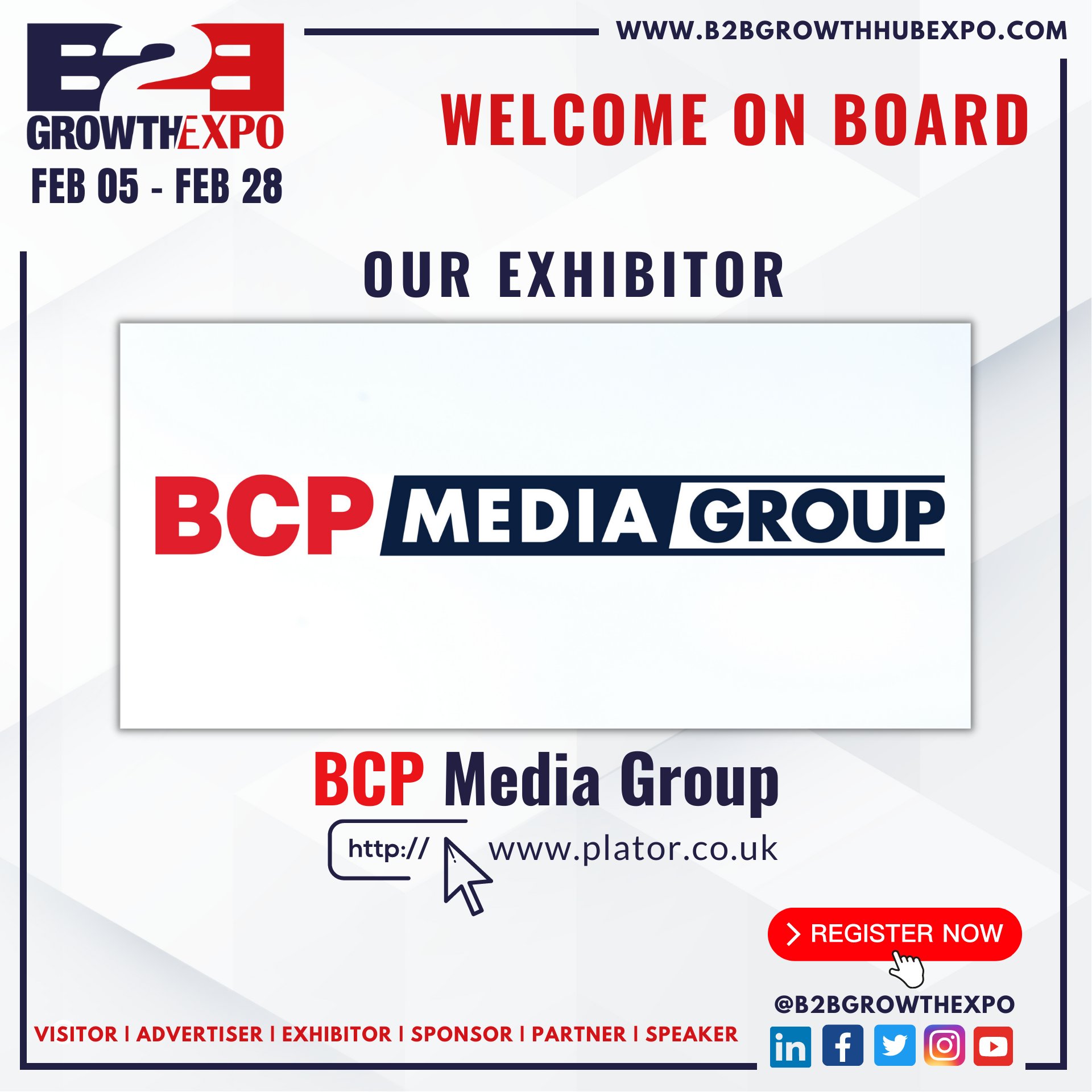 B2B Growth Expo on Twitter: "We are pleased to welcome BCP Media Group on board as an "Exhibitor ...