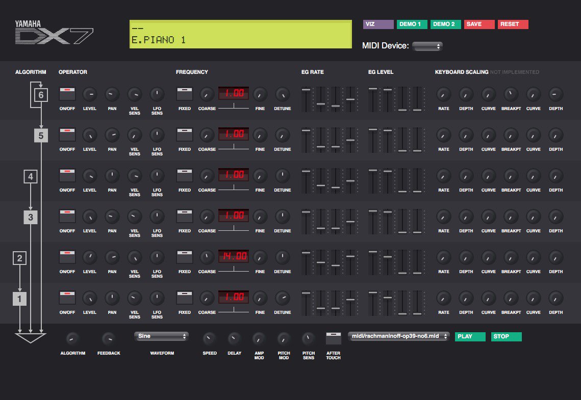 Brian Eno News on Twitter: "An online version of Yamaha's DX7 FM Synthesizer #BrianEno https ...