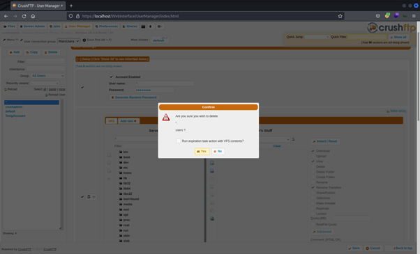 Ptrace Security GmbH on Twitter: "Vulnerability Causing Deletion of All Users in CrushFTP Admin ...