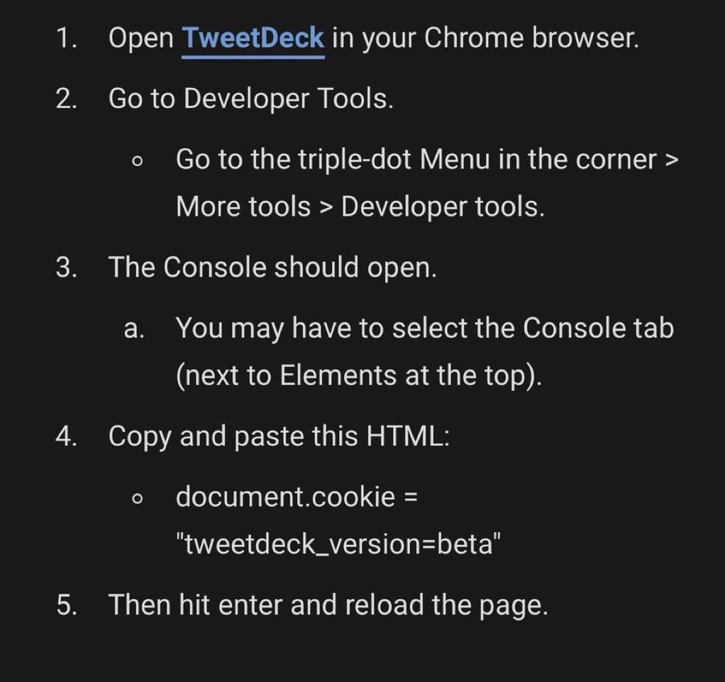 eggry on Twitter: "RT @TitterTakeover: Follow these instructions to get Tweetdeck Beta now ...