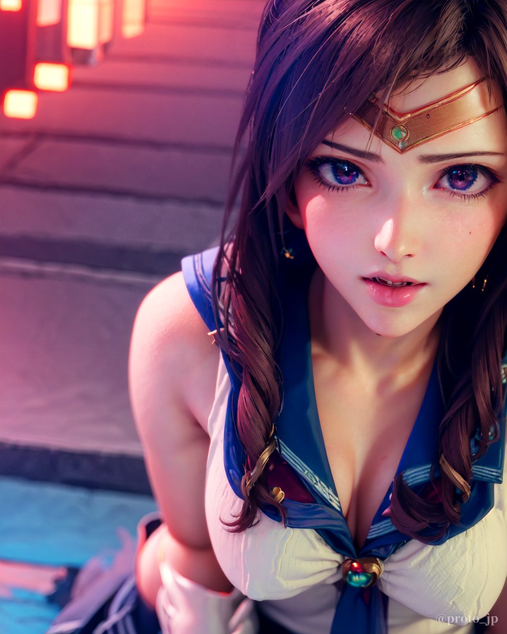 PROTO@AiArt on Twitter: "Tifa cosplaying as Sailor Moon / セーラームンのコスプレをするティファ #AIart #AIイラスト ...
