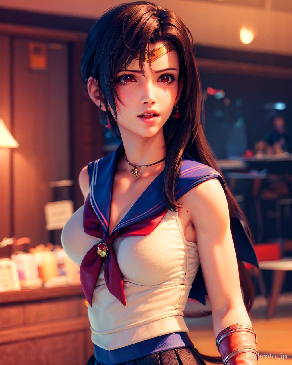 PROTO@AiArt on Twitter: "Tifa cosplaying as Sailor Moon / セーラームンのコスプレをするティファ #AIart #AIイラスト ...