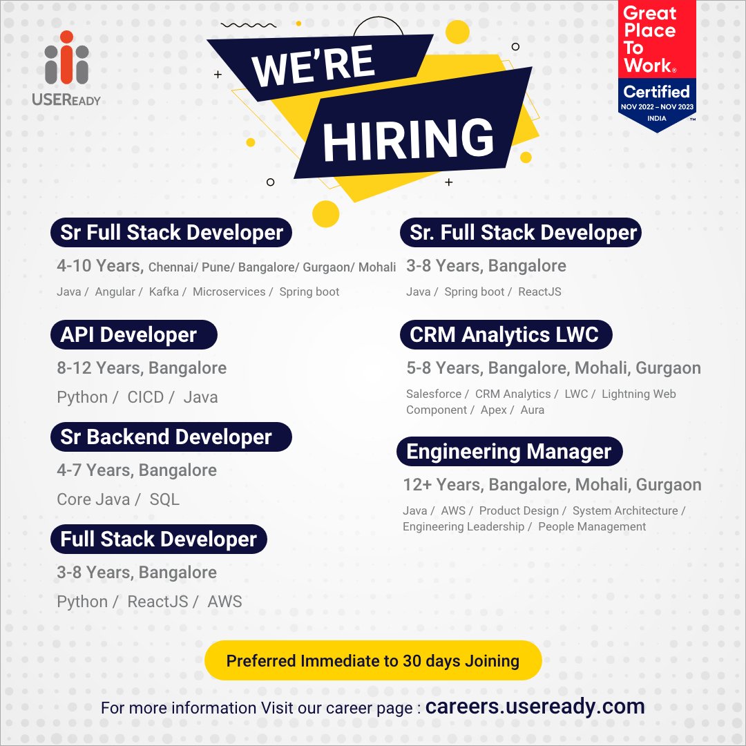 Useready On Twitter We Re Hiring Join Our Team Of Technology Data And Innovation Please