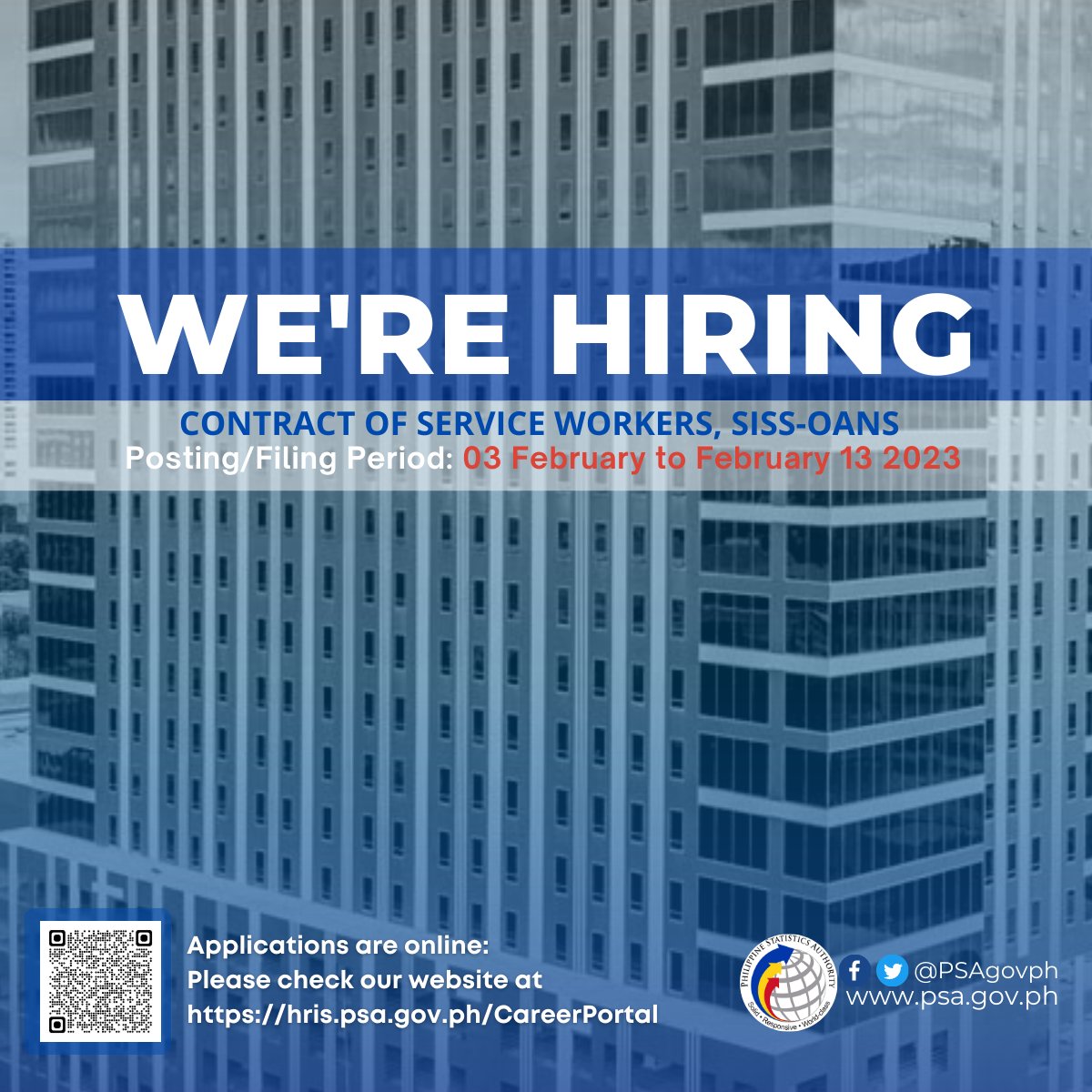 Philippine Statistics Authority on Twitter: "Call for Applicants for Vacant Contract of Service ...