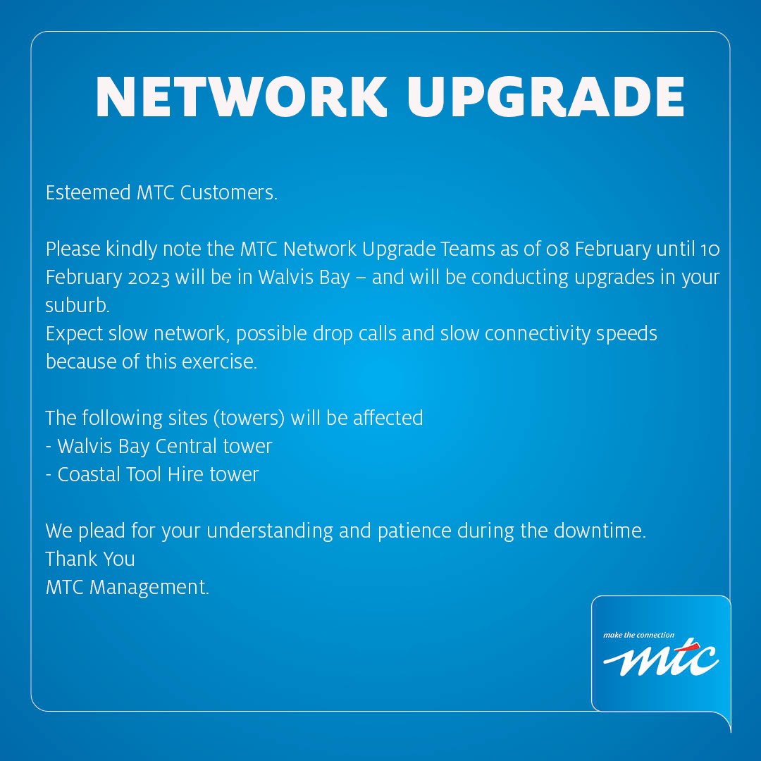 MTC Namibia on Twitter: "Dear MTC customers, please take note."