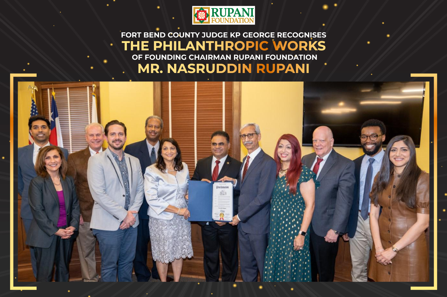 Rupani Foundation Pakistan on Twitter: "Fort Bend County Judge KP George recognises the ...