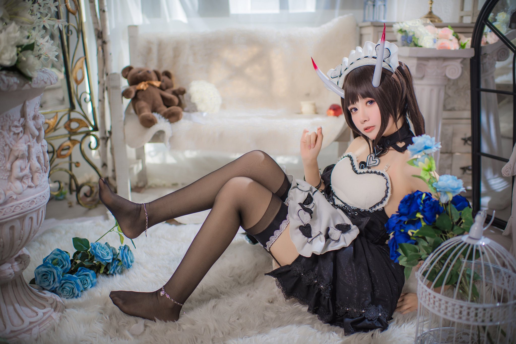 歌罢海西流 on Twitter: "碧蓝航线 能代女仆cosplay 舰长图18p 出镜：菌儿 （@zoey_0228） B站直播间 ...