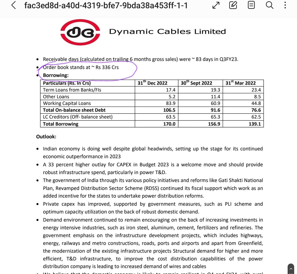 Dynamic Cables Ltd. ( Its not a buying recommendation ,its only ...