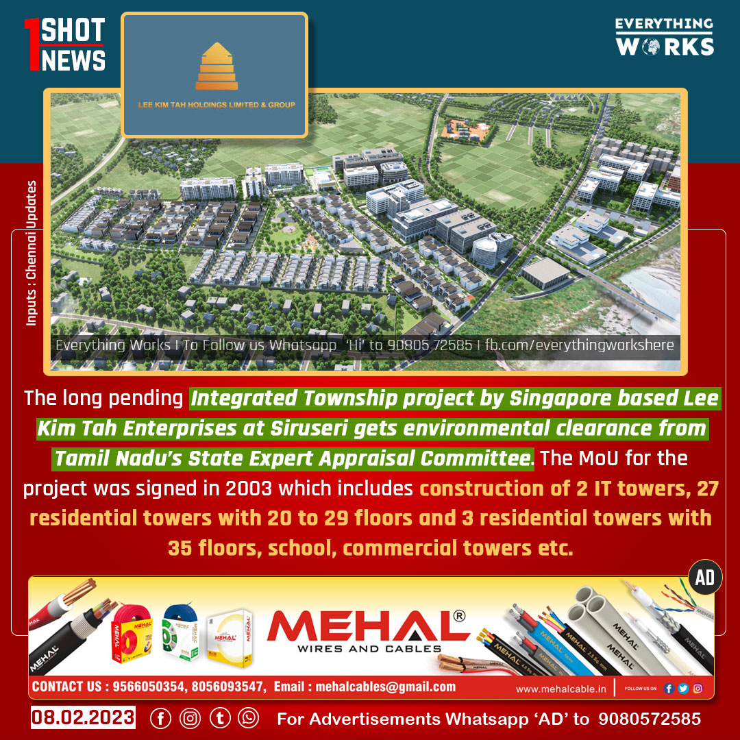 Everything Works on Twitter: "The long pending Integrated Township project by Singapore based ...