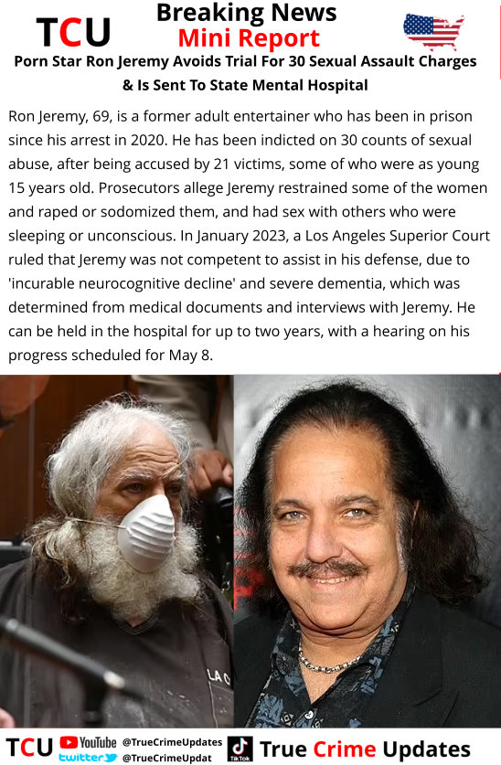 True Crime Updates On Twitter Porn Star Ron Jeremy Avoids Trial For 30 Sexual Assault Charges