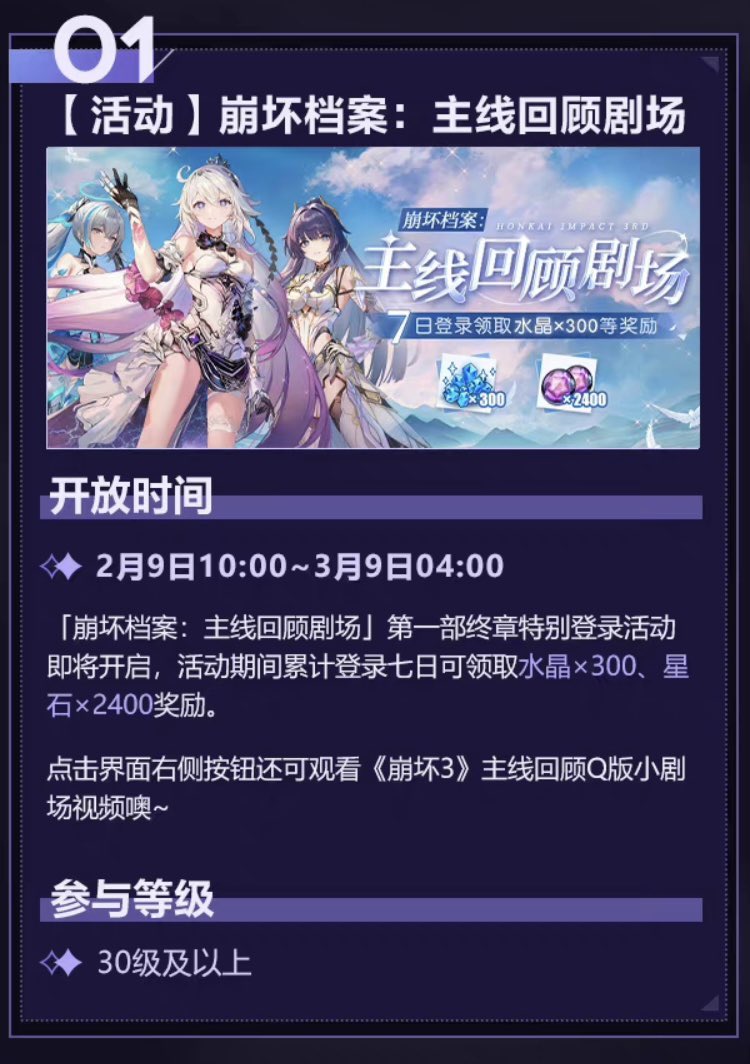 327 on Twitter: "崩壊3rd 中国版では2/9〜3/9、メインストーリーを振り返るQ版劇場が視聴出来るようになるそうです こちらでもやってくれるかしら https://t.co ...