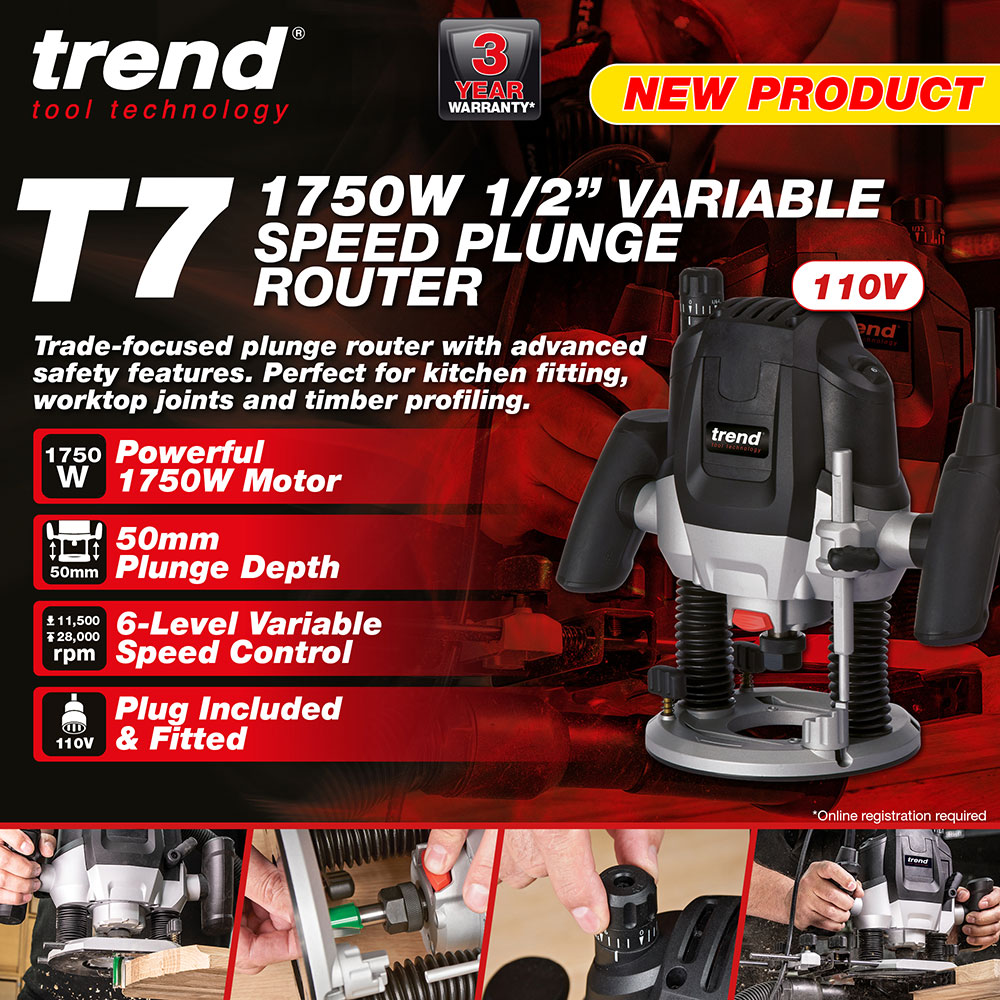 Trend Tool Technology on Twitter: "Our New T7 1750W 1/2" 110V Router is OUT NOW 🎉 Perfect for ...